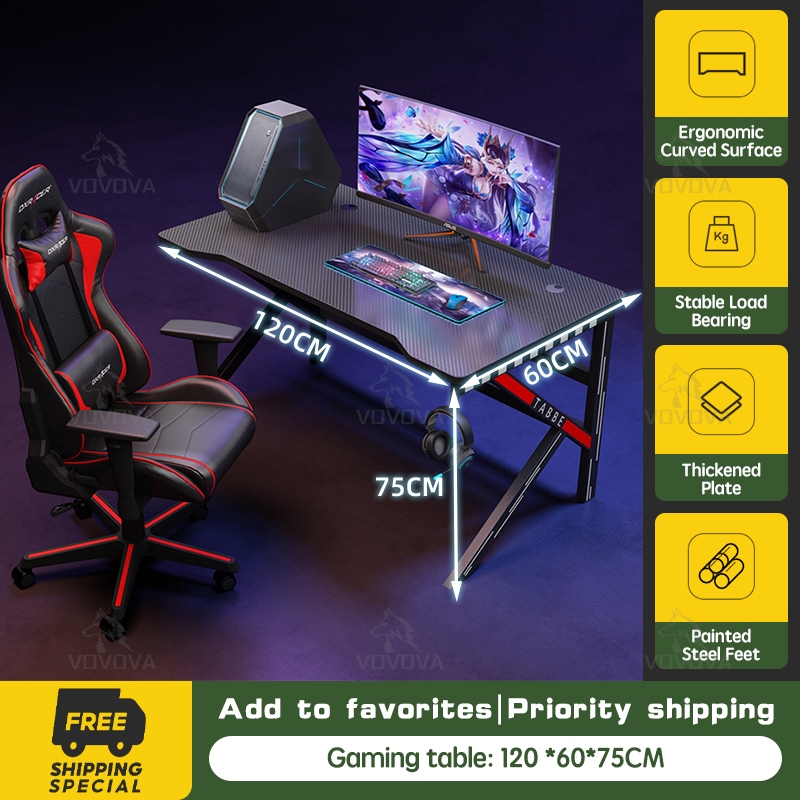 VOVOVA Gaming table 100/120/140cm computer set desk gaming desk table ...