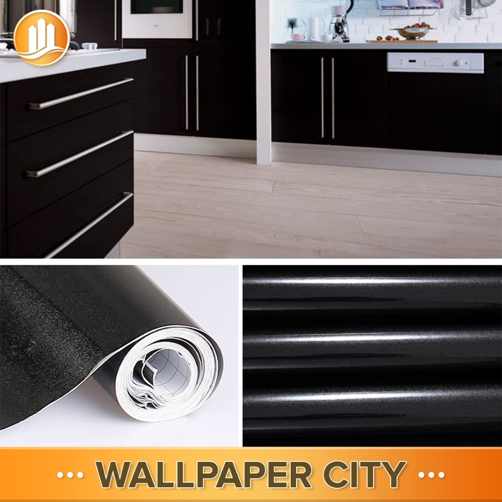 Glossy -Wallpaper 5m x40cm Vinyl Contact Paper for Kitchen Cabinets ...