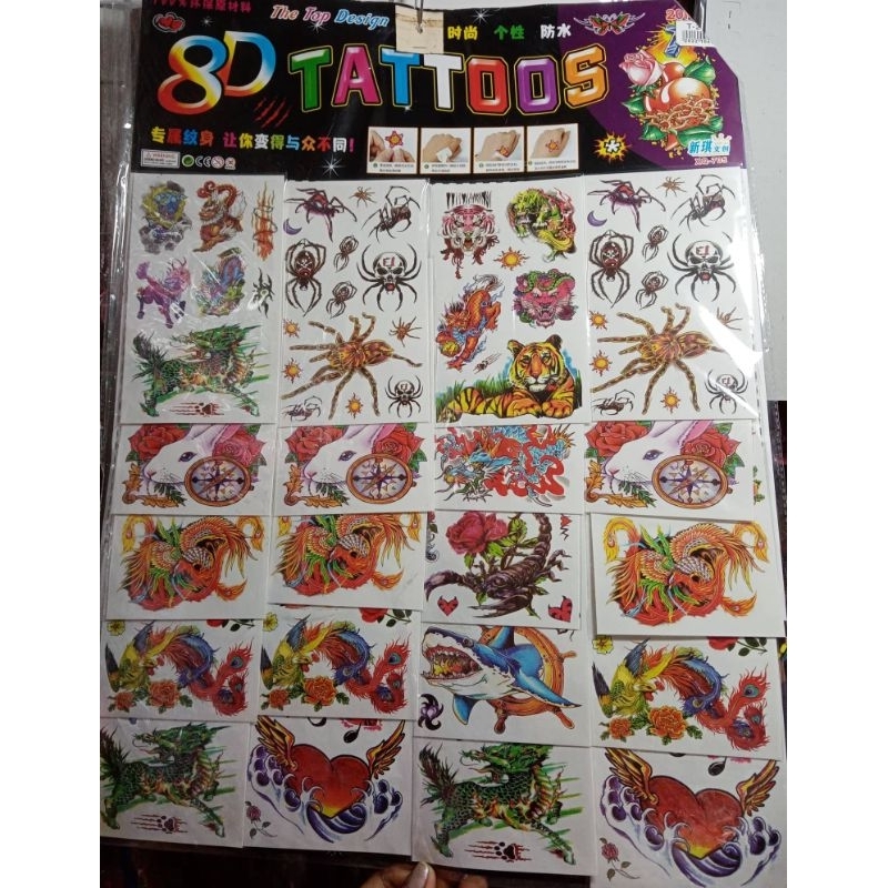 Sticker Tattoos (20 pieces) | Shopee Philippines