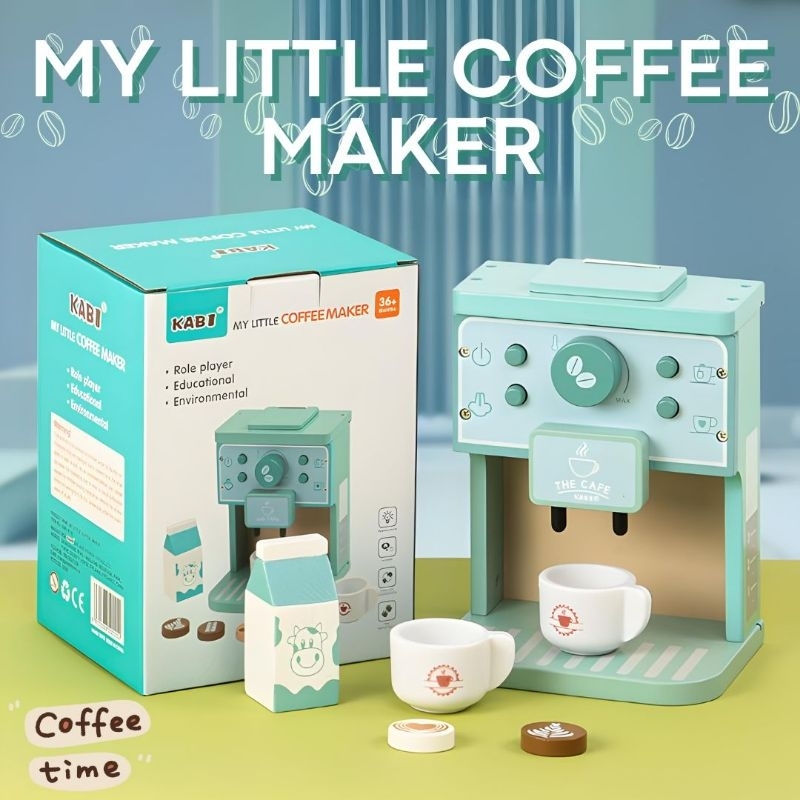 wooden coffee maker play set toy | Shopee Philippines