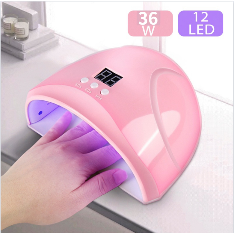 36W UV Lamp Nail Dryer 12 LEDS 30s/60s/90s USB Cable Lamp Gel Nail ...