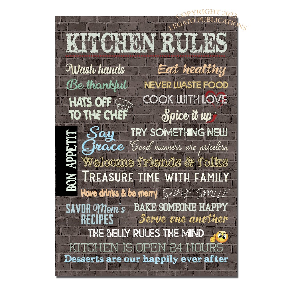 Kitchen Rules Wall Decor Home Decor Rustic Retro Vintage Kitchen Wood ...