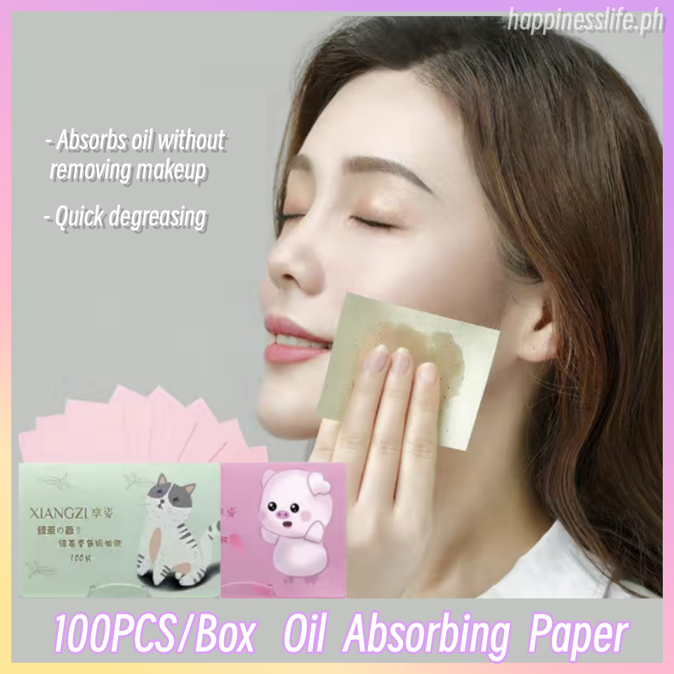 100PCS Face Oil Blotting Paper Facial Linen Green Tea Charcoal Smooth Texture Oil-absorbing ...