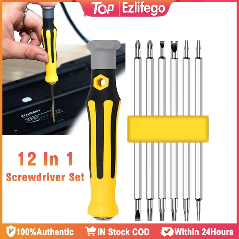 12 In 1 Screwdriver Set Multipurpose Turn Screw Detachable Handle ...