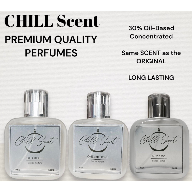 50 ML PERFUME Collection Oil Based EDP for MEN by CHILL Scent | Shopee Philippines