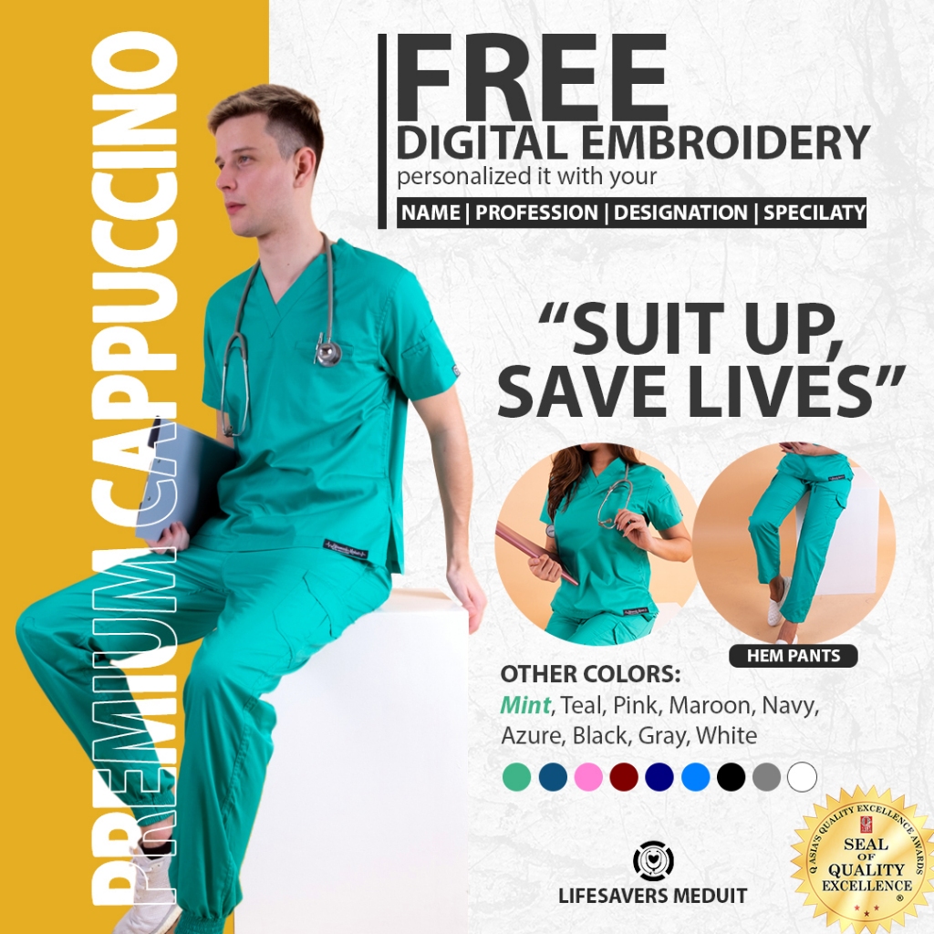 Premium Scrub Suit Set in Bottom Hem - Cargo Pants for Men & Women ...