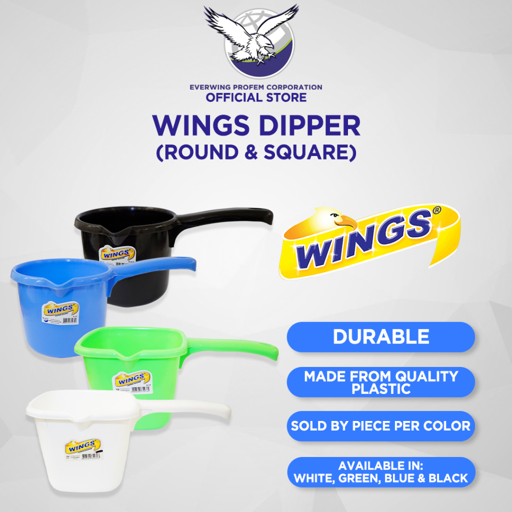Wings Dipper Round and Square (tabo paghugas pagligo water dipper ...