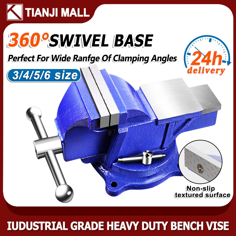 Heavy Duty Bench Vise 360° Swivel Base High Quality Cast Iron Bench ...