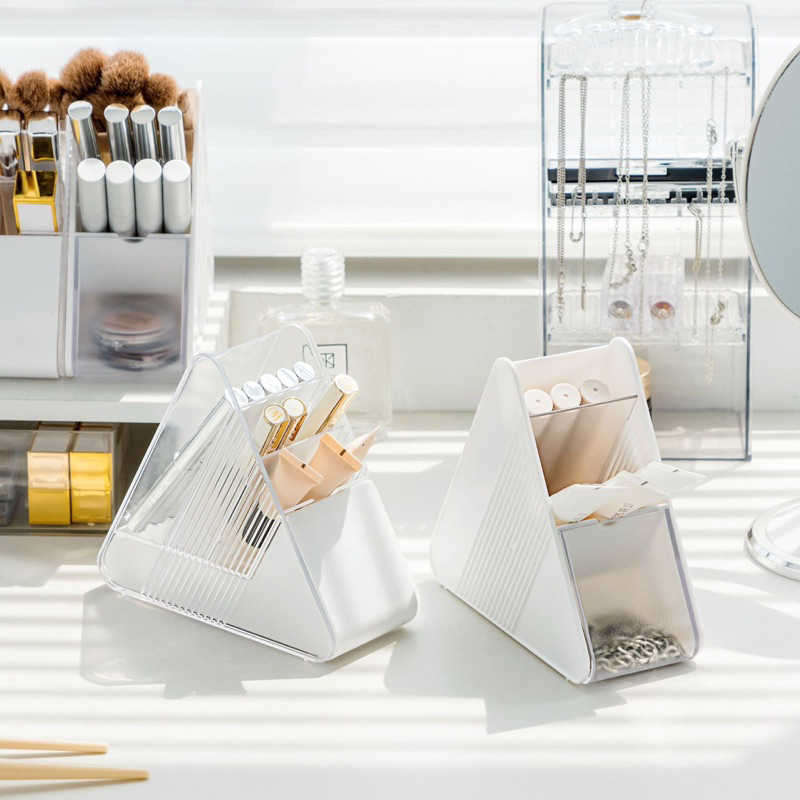 Triangle Minimalist Pencil Pot Storage Organizer Makeup Stationary Desk ...