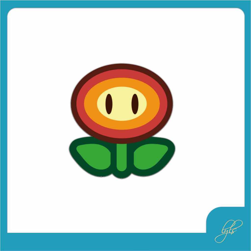 Fire Flower Mario Anime Peeking Pekker Waterproof Sticker | Shopee ...