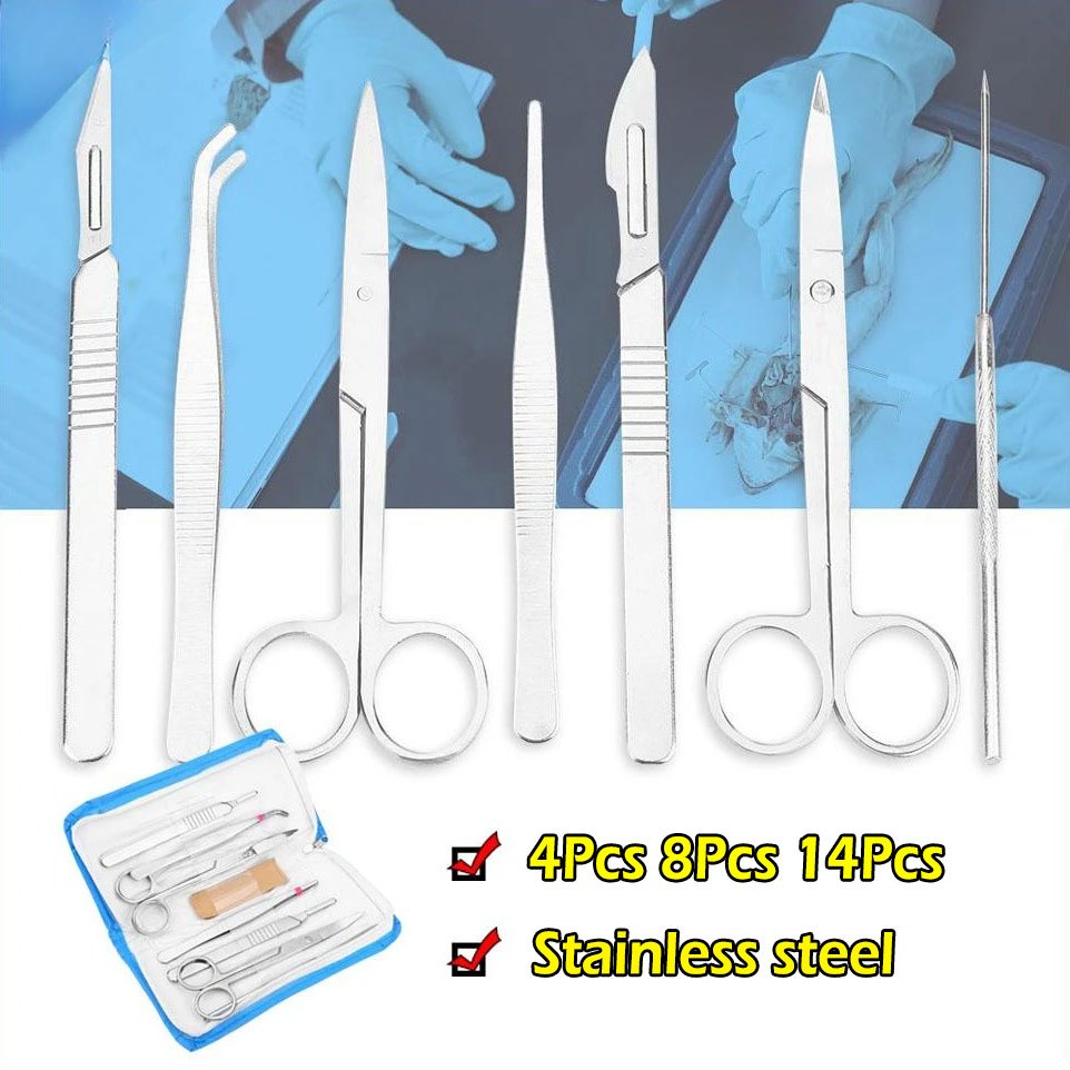 4/7/18pcs/set Animal surgery Dissection tool kit for Taxidermy set Biology lab Training Tools ...