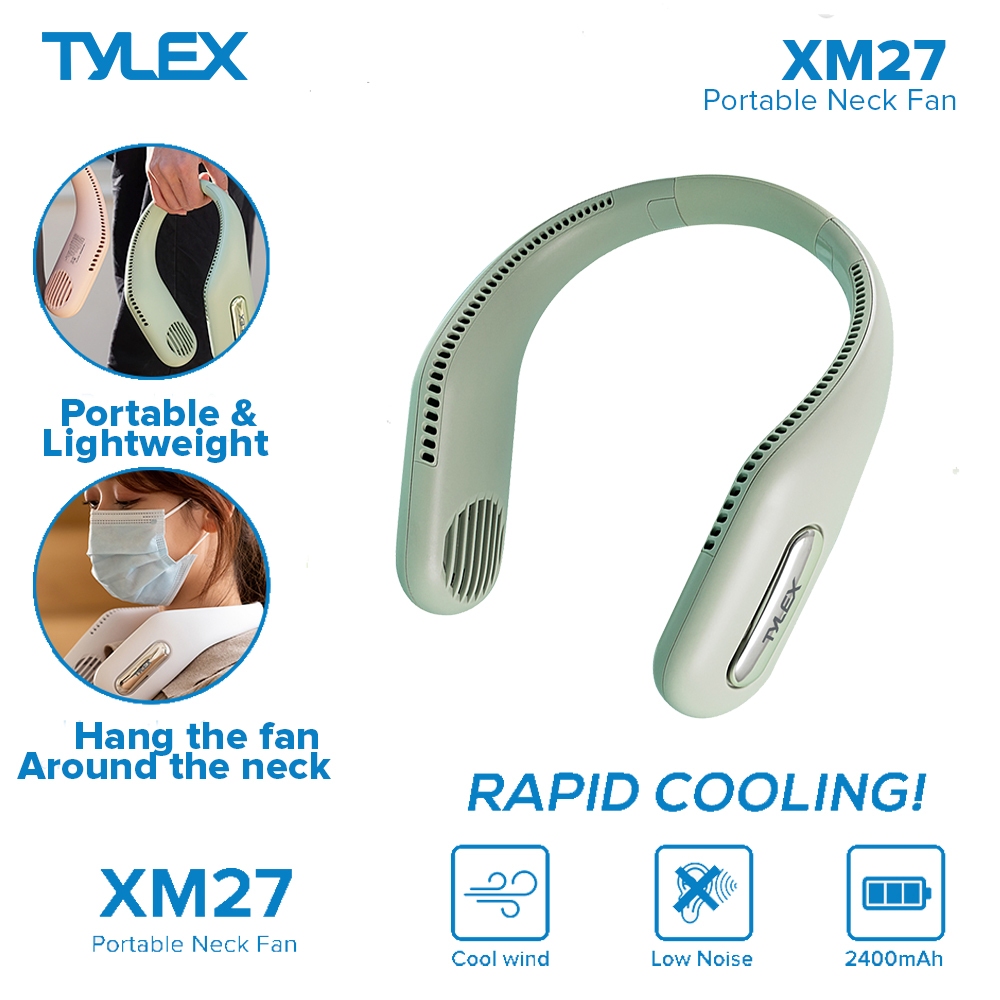 Tylex XM27 Portable Neck Fan Hands Free Turbine Blade Type-C Charging ...