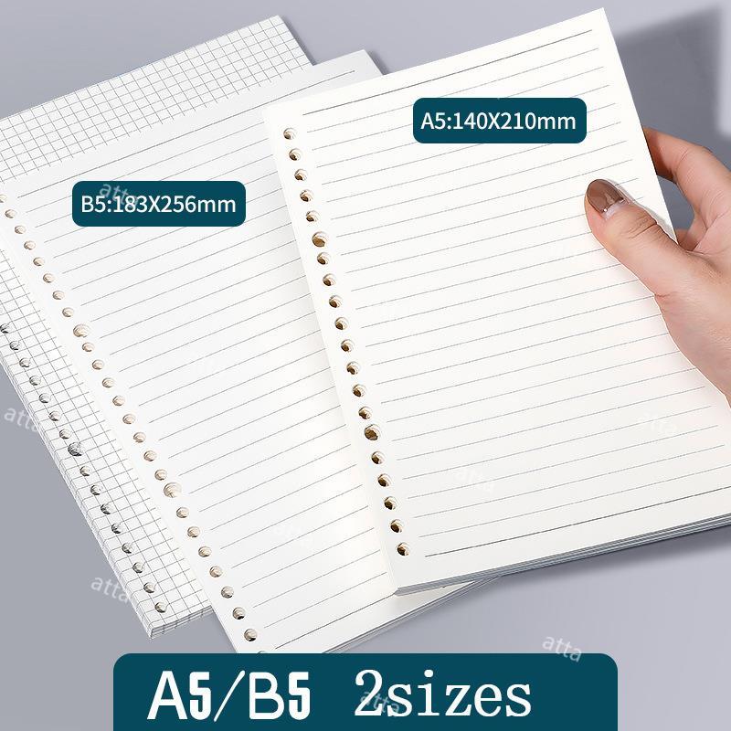 60Sheets A5/B5 Notebook Refill Paper Pages 20/26Holes Loose leaf for Binder Refills Office ...