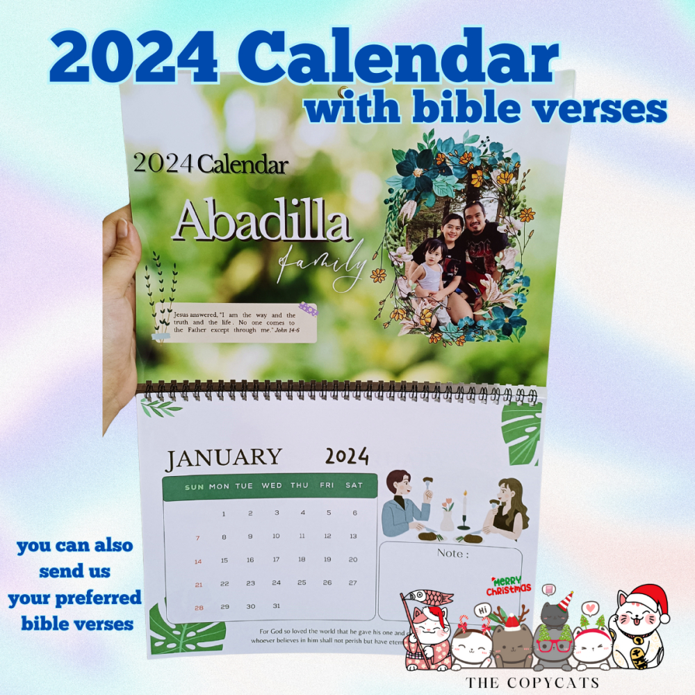 2024 CALENDAR WITH BIBLE VERSES CUSTOMIZED FAMILY CALENDAR WITH FREE ...