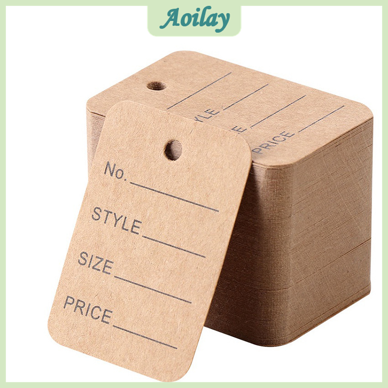 1000pcs Clothing Price Hang Tags Kraft Paper Hang Lable Jewelry Price ...