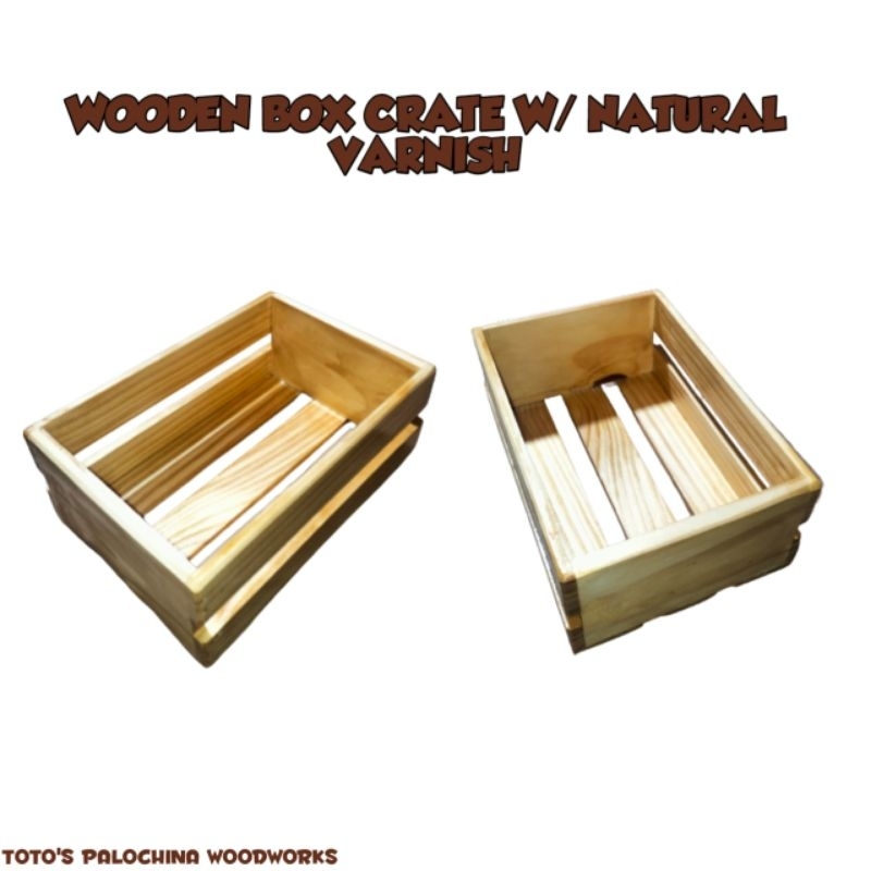 Wooden Box Crate with Narutal Varnish | Shopee Philippines