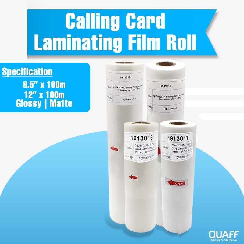 QUAFF Calling Card Laminating Film Roll 8.5 inches / 12 inches (100 ...