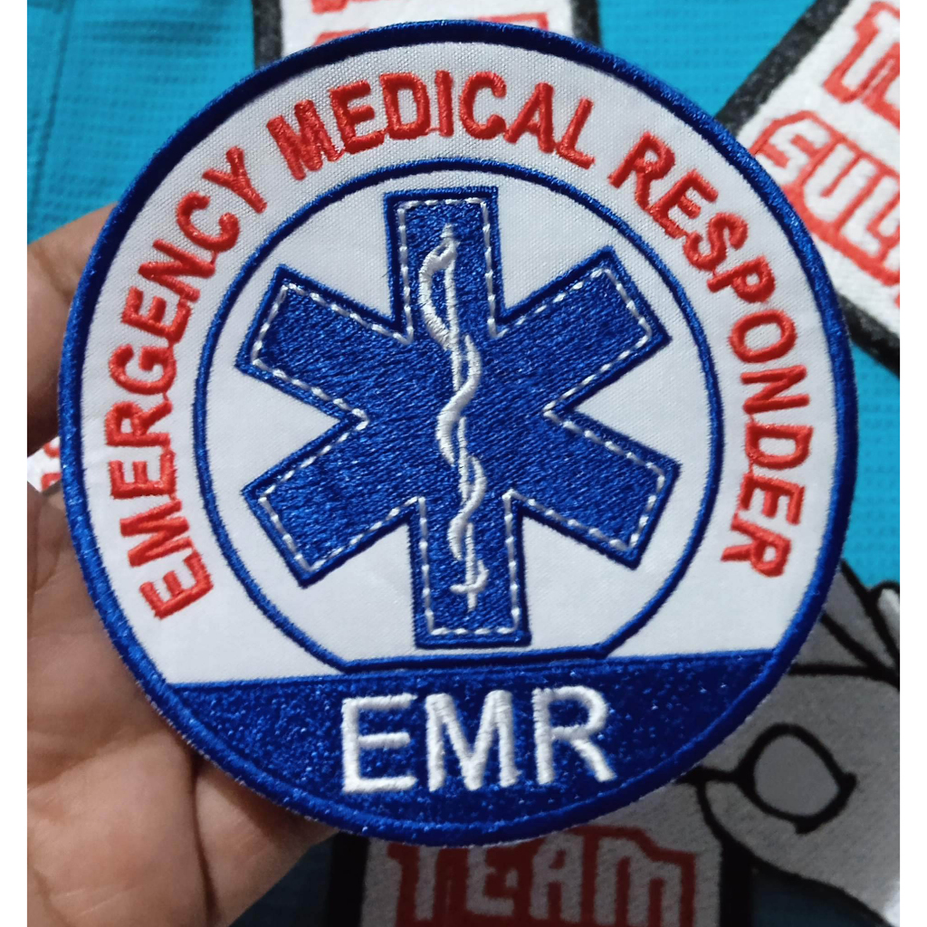 TS23 141 EMR emergency medical responder medic safety patch embro logo ...