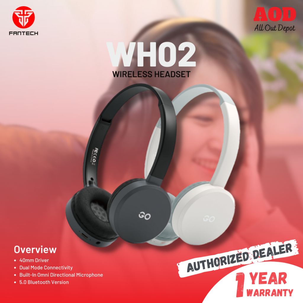 Fantech WH02 Go Air Wireless Headset Dual Connection Bluetooth 5.0 ...