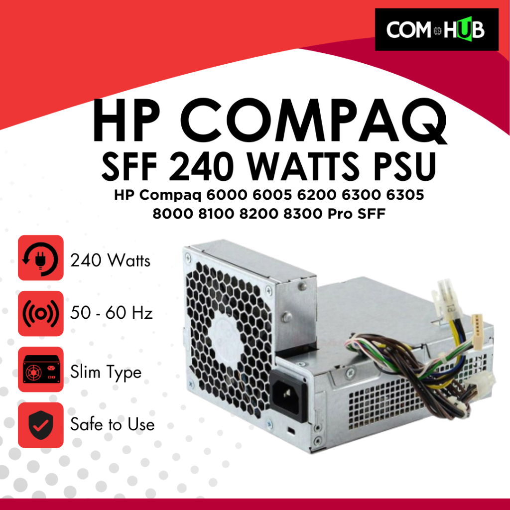 Com Hub PC | HP Compaq 6300 6005 8000 6000 Pro SFF 240W Switching Power ...
