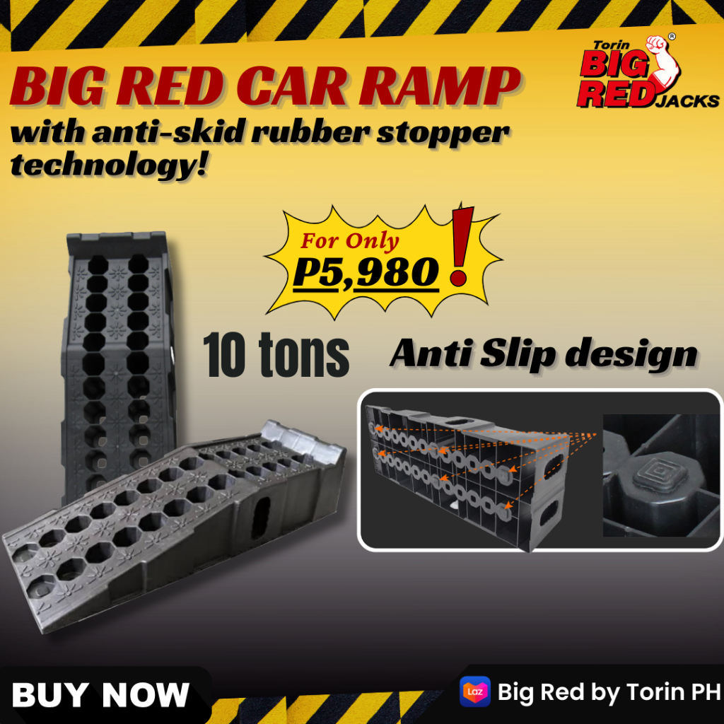 Big Red Car Ramp Anti-Slip | Shopee Philippines