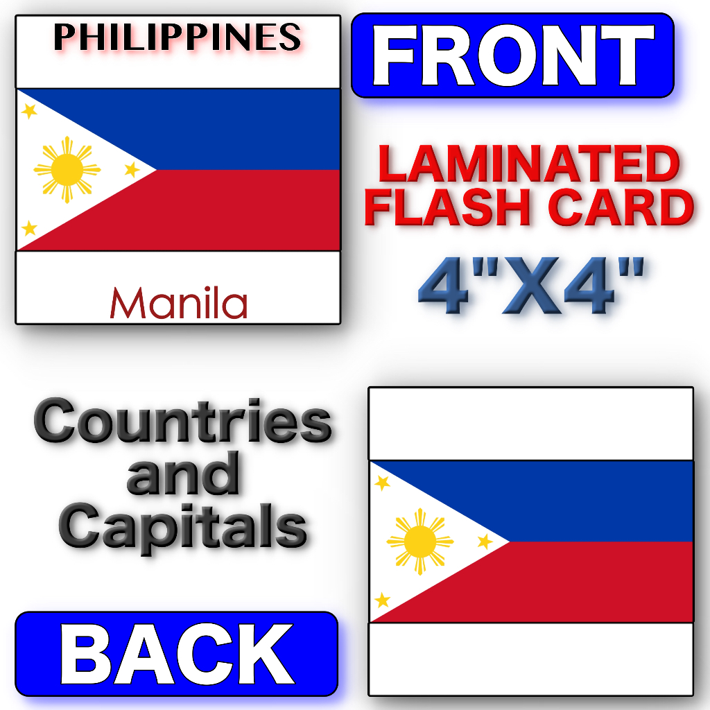 FLASHCARDS Flag back to back print | Shopee Philippines