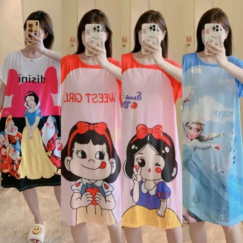 Disney Princess Dress Daster Pambahay Sleepwear Night Dress Frozen Elsa ...