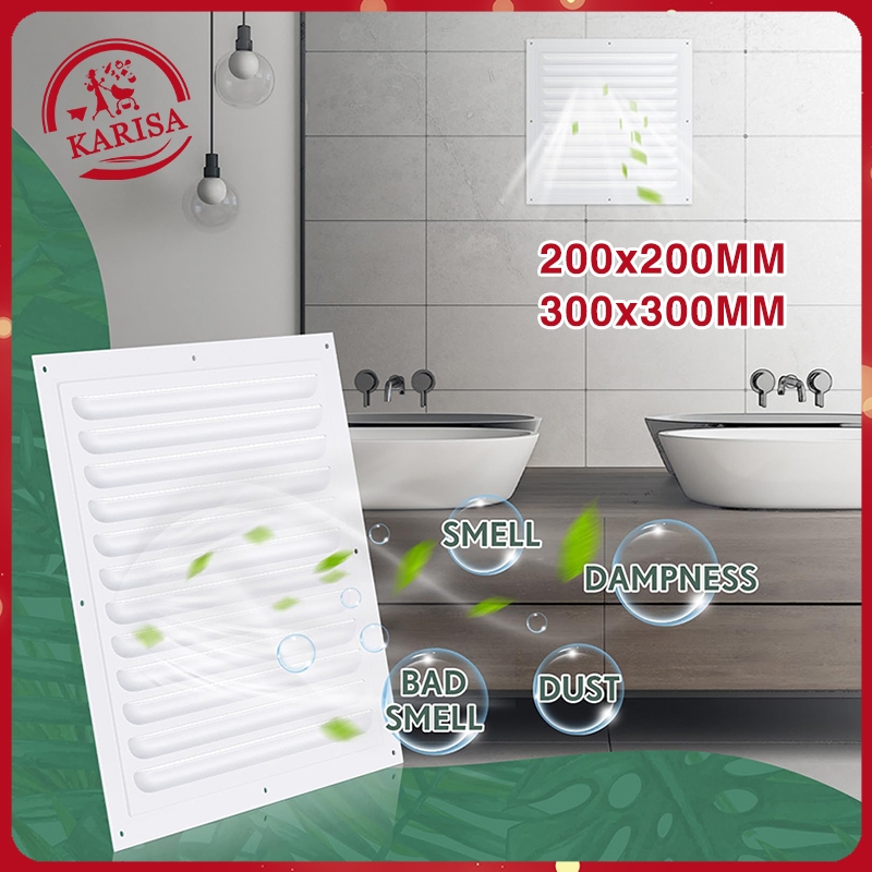 Metal Louver Vent Grille Cover 300x300mm Square Vent Insect Screen Shed ...