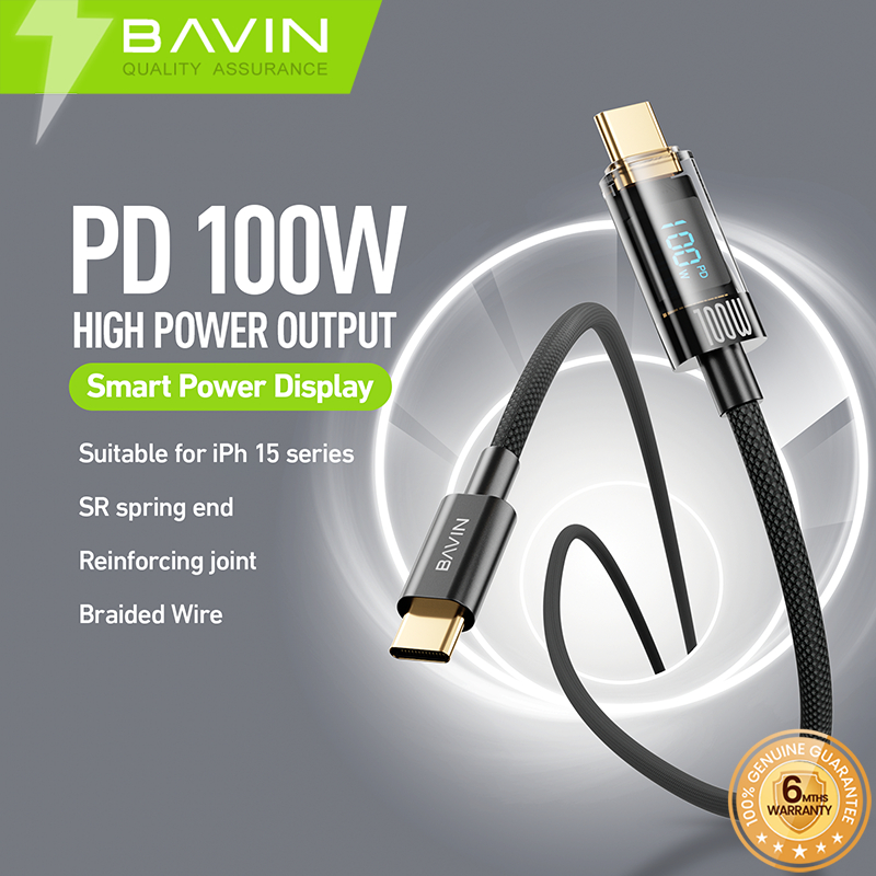 BAVIN CB309 100W / 12W Fast Charging Data Transfer Cable w/ Power ...