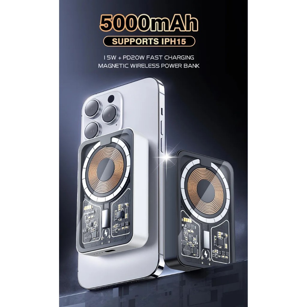 BAVIN PC1055 Pro Wireless Power Bank Charging Pd 20W 5000mAh Magnetic ...