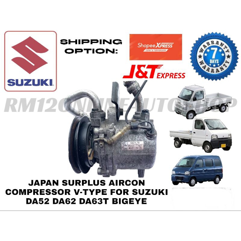 AIRCON COMPRESSOR V-BELT TYPE FOR SUZUKI DA63T DA52 DA62 JAPAN SURPLUS ...