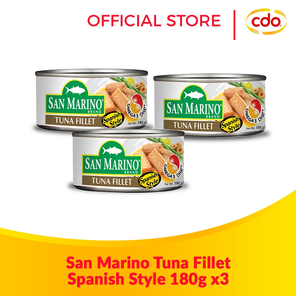 SAN MARINO Tuna Fillet 180g - Pack of 3 | Shopee Philippines