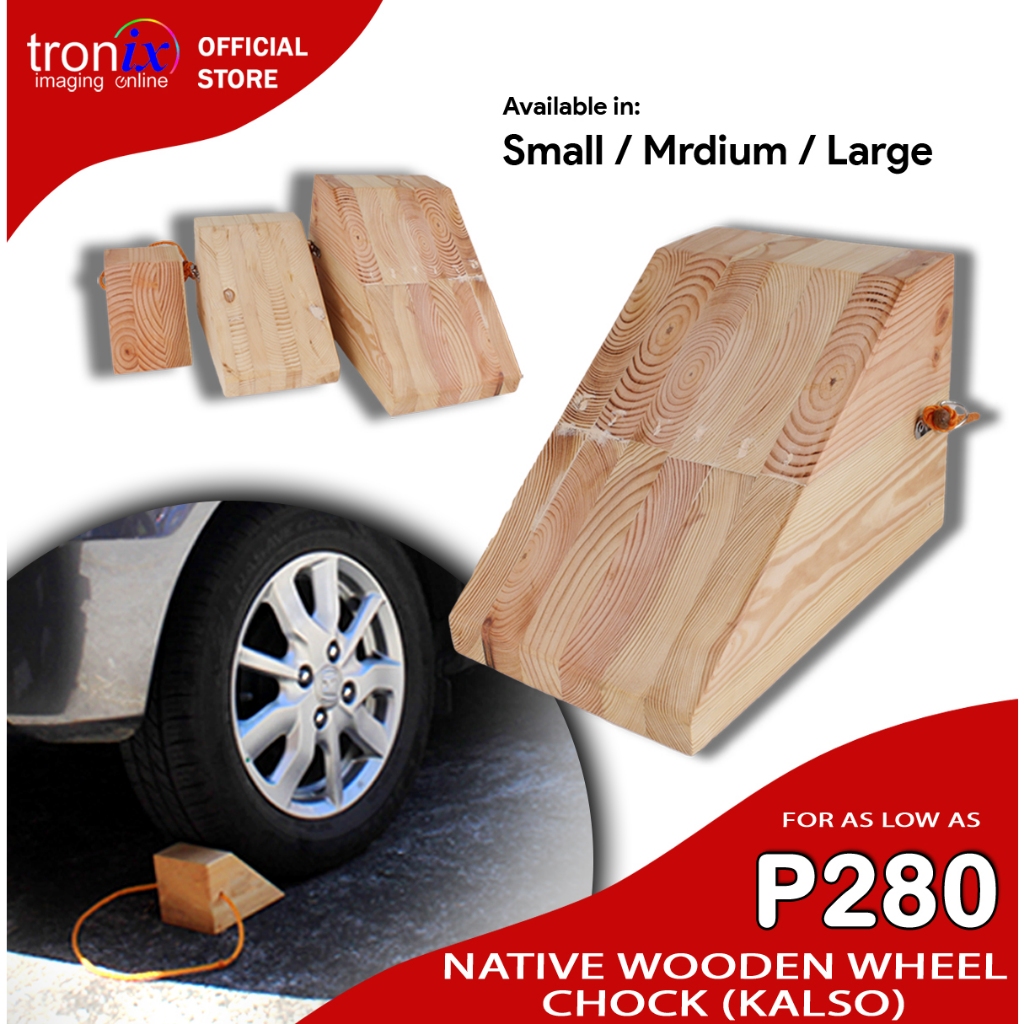 troniximaging KALSO Wooden Wheel Chock - Portable Universal Tire Chock ...