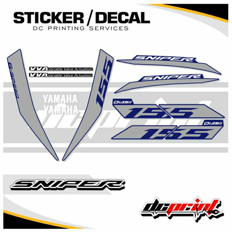 Yamaha Sniper 155 Stock Decal Gray Blue | Shopee Philippines