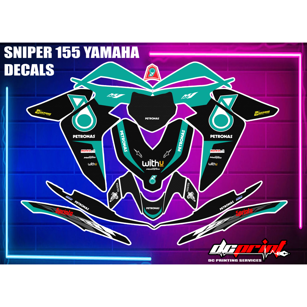 Sniper 155 Dcprint decals original sticker waterproof (Petronas ...