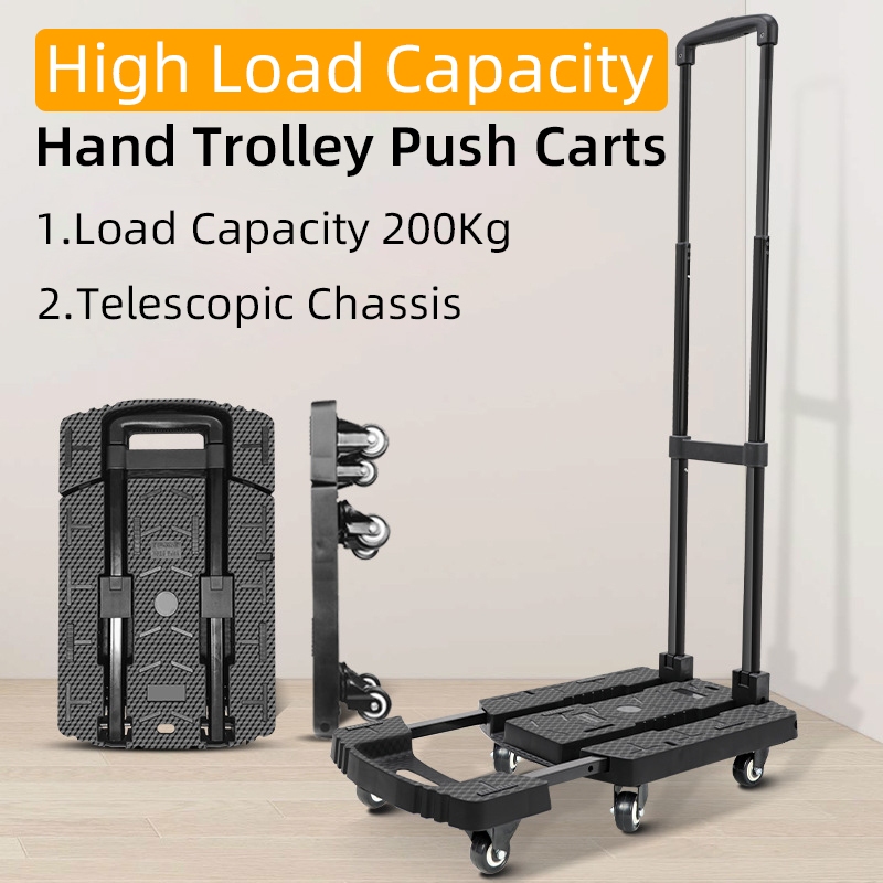 200kg Push Cart Folding Platform Trolley Heavy Duty Multi-functional ...