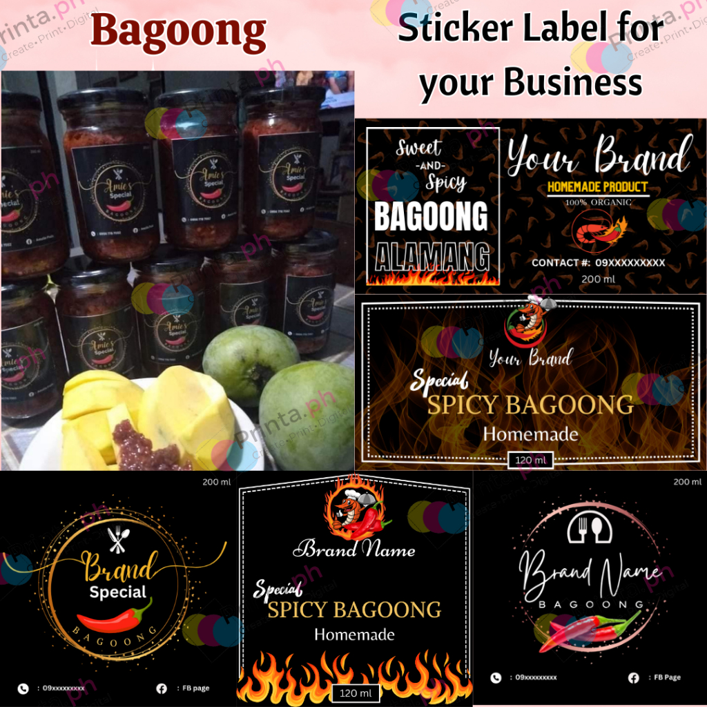 Bagoong - Sticker Label for your Business with Logo ( Glossy ...