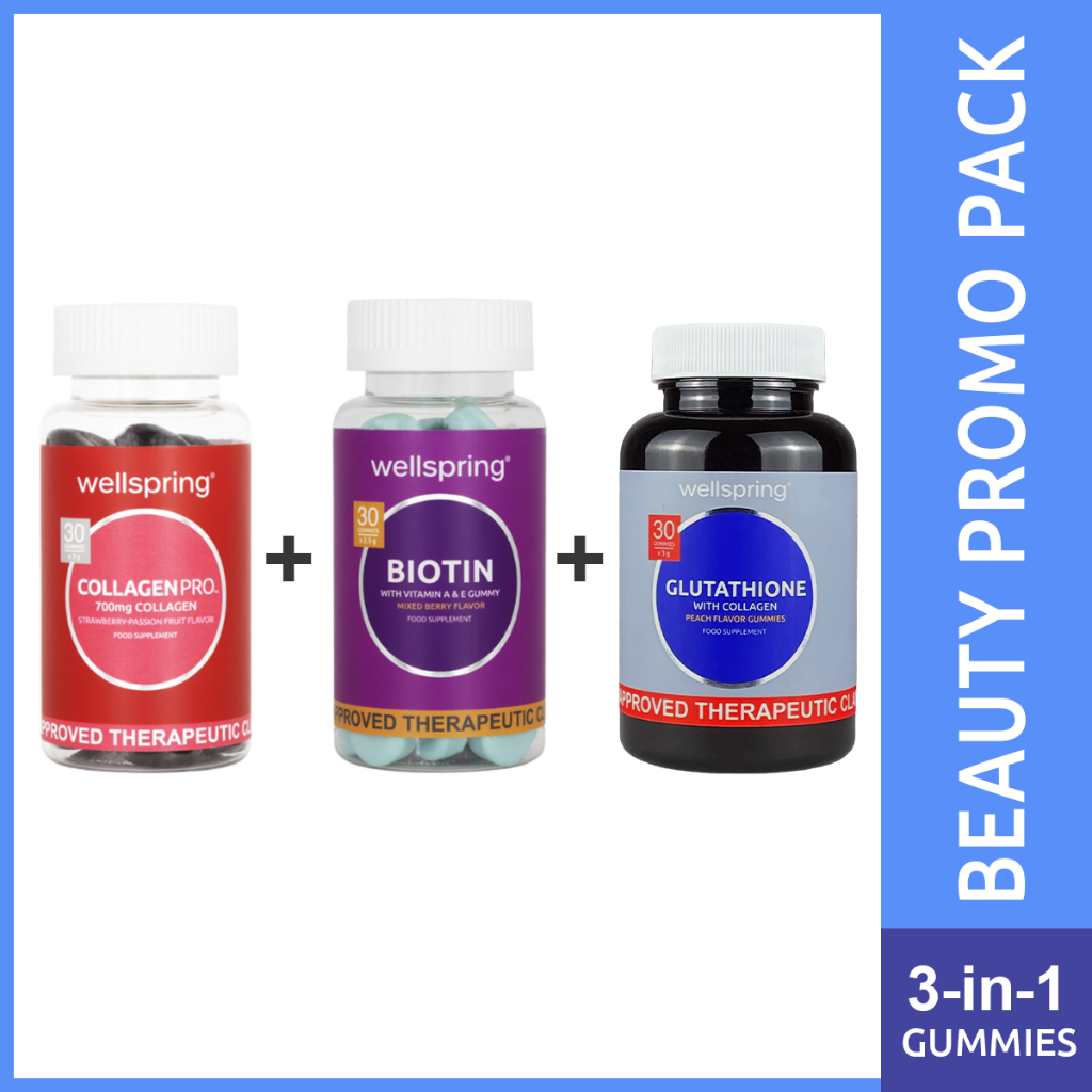 3in1 Beauty Promo Pack Collagen Pro + Biotin + Glutathione Gummies ...