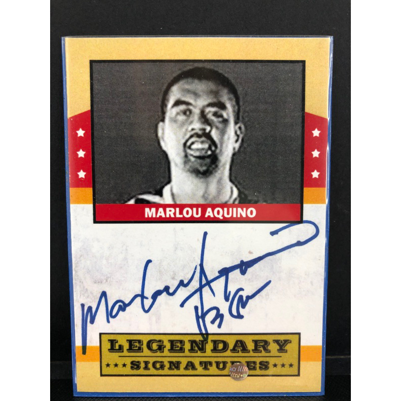 RARE! MARLOU AQUINO "In-Person AUTOGRAPH" Legendary PBA Signatures Card ...