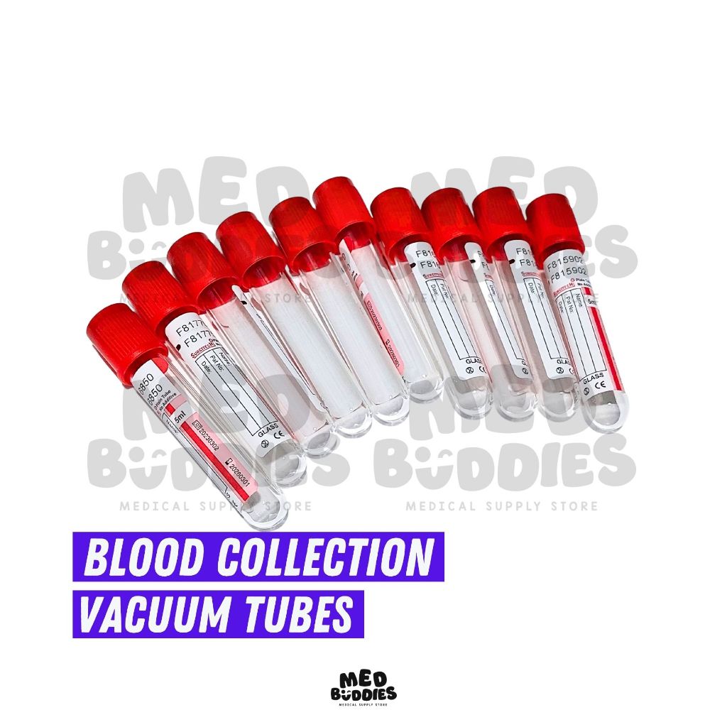 RED / PLAIN Vacutainer Blood Collection Tube (Per Piece) | Shopee ...