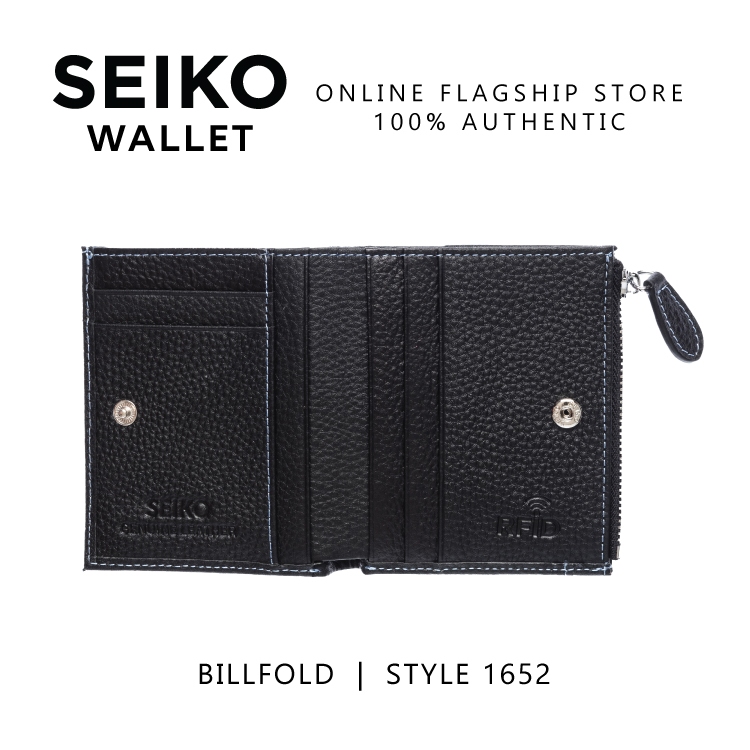 Seiko Wallet Genuine Leather Billfold (With RFID Blocker) 1652 | Shopee ...
