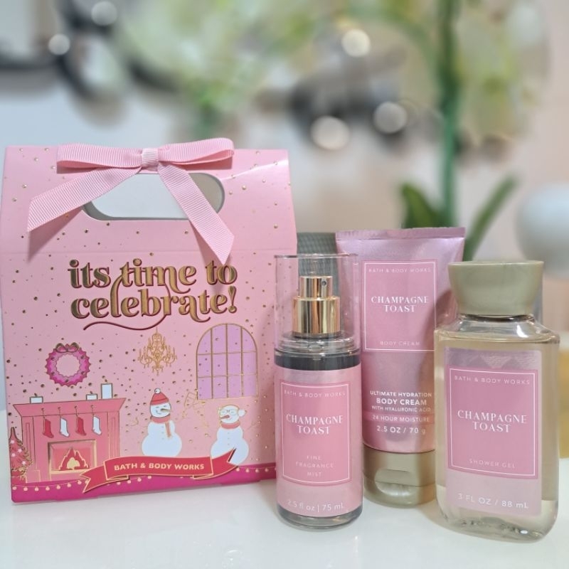 Original Bath and Body Works USA Champagne Toast Travel Size Gift Set ...