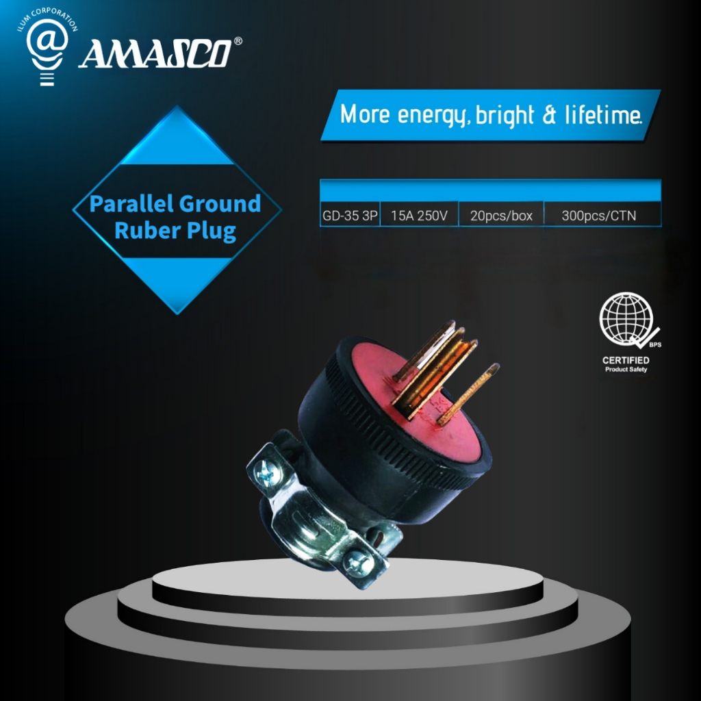 [Per Box/20Pcs] AMASCO HEAVY DUTY Parallel Ground Rubber Plug With ...