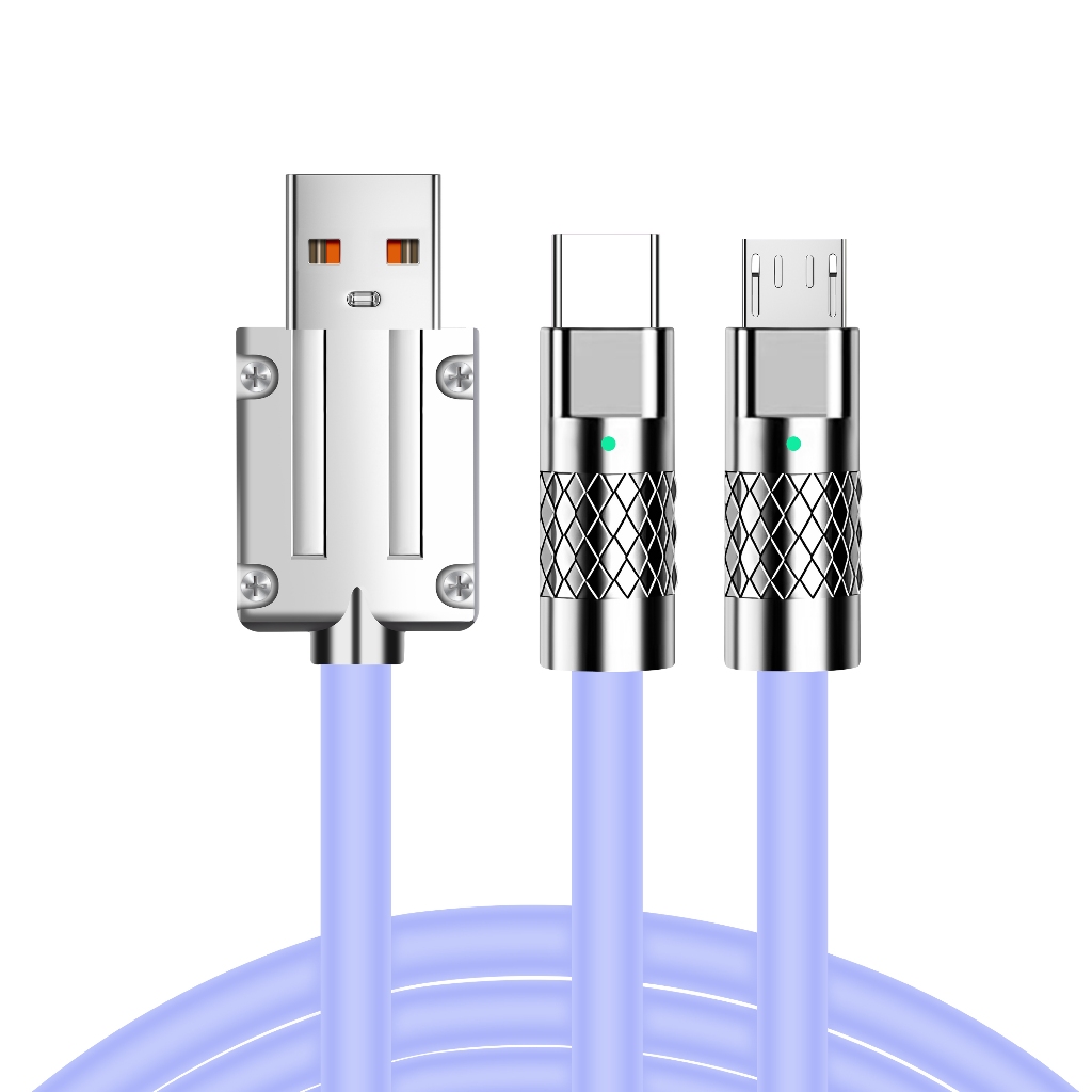 2 in1 6A 120W USB Type C Cable For Micro USB Cable For Samsung OD6.0 ...