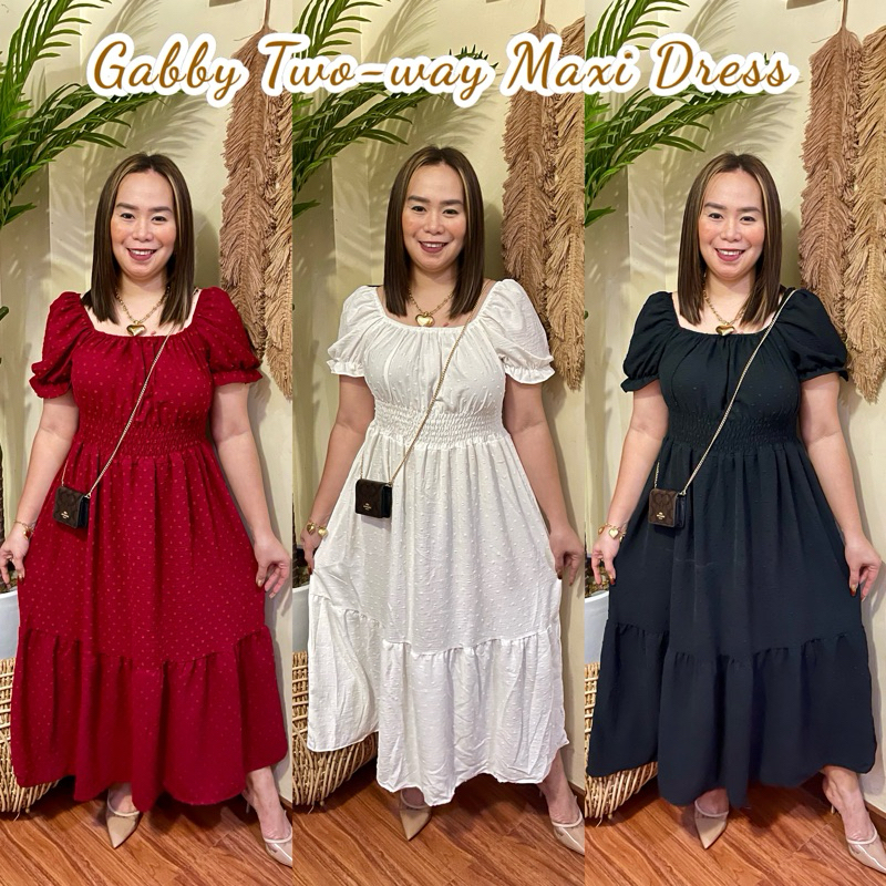GABBY PLUS SIZE TWO-WAY MAXI DRESS | RITCHROXRTWSHOP | Shopee Philippines
