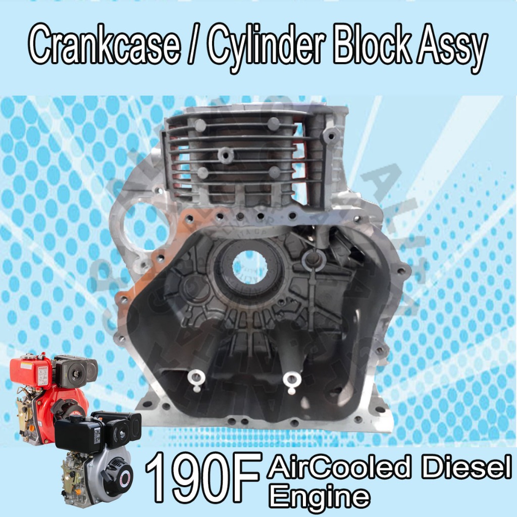 Crankcase Assy , Cylinder Block Assy 188F 14hp Air Cooled Diesel Engine ...
