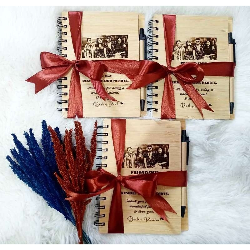 ENGRAVED WOODEN NOTEBOOK w/ PEN | Shopee Philippines