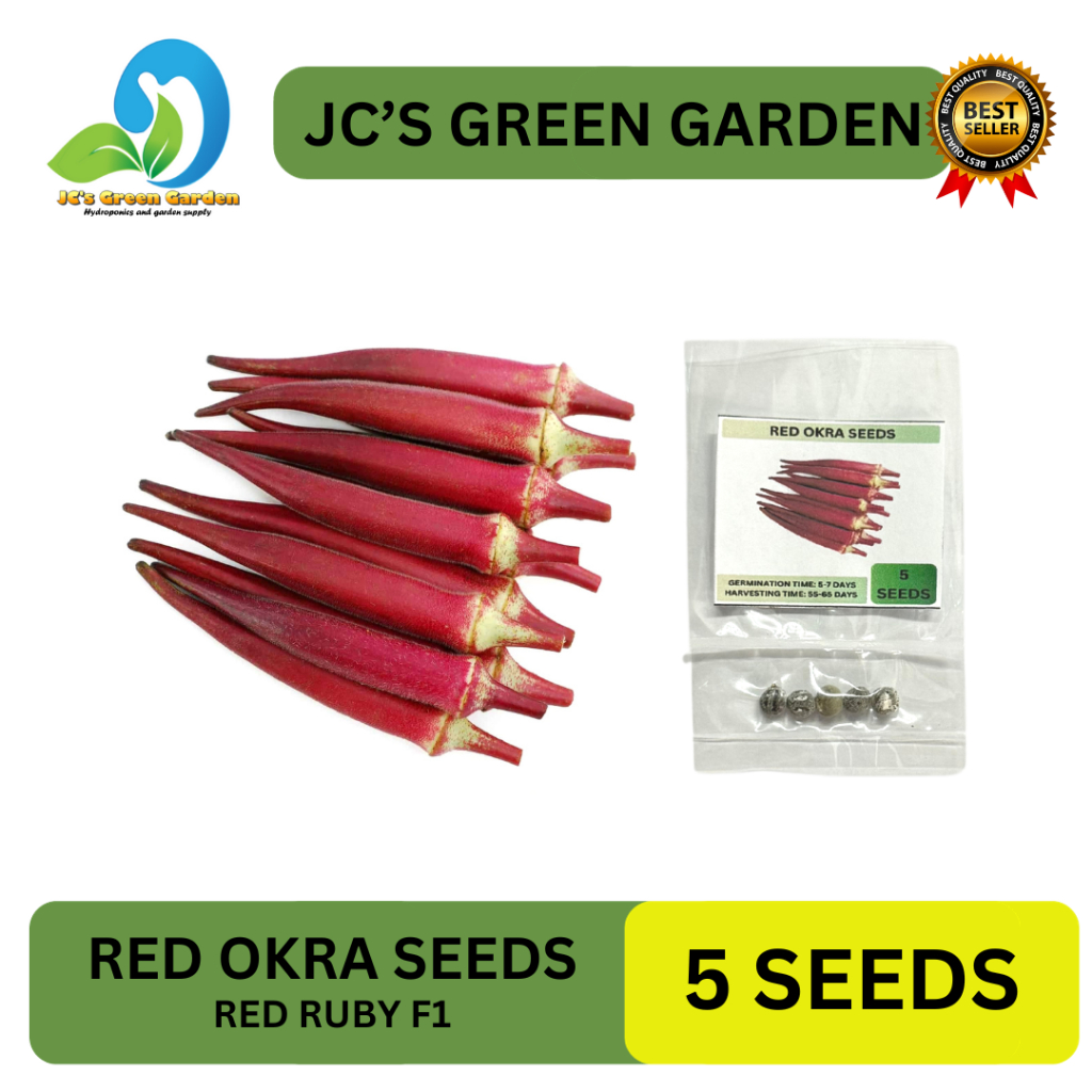 VALUE PACK (5 SEEDS) RED OKRA/RED RUBY F1/HYBRID/FOR PLANTING | Shopee ...
