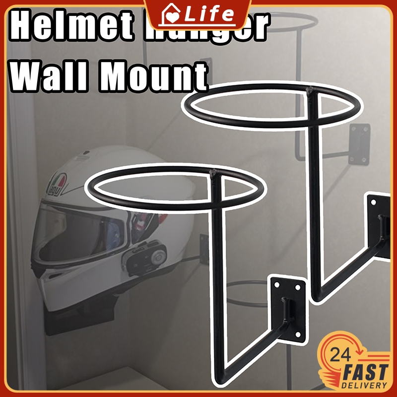 Helmet Hanger Wall Mount Motorcycle Safety Helmet Stand Display Rack ...