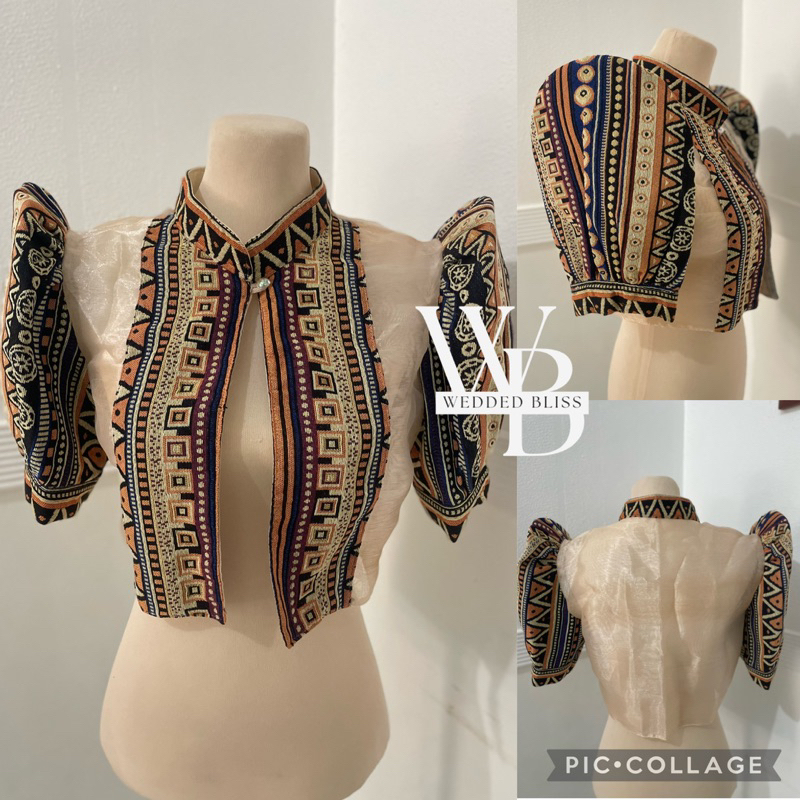 Modern Bolero Filipiniana Ethnic Design — Puff sleeves | Shopee Philippines